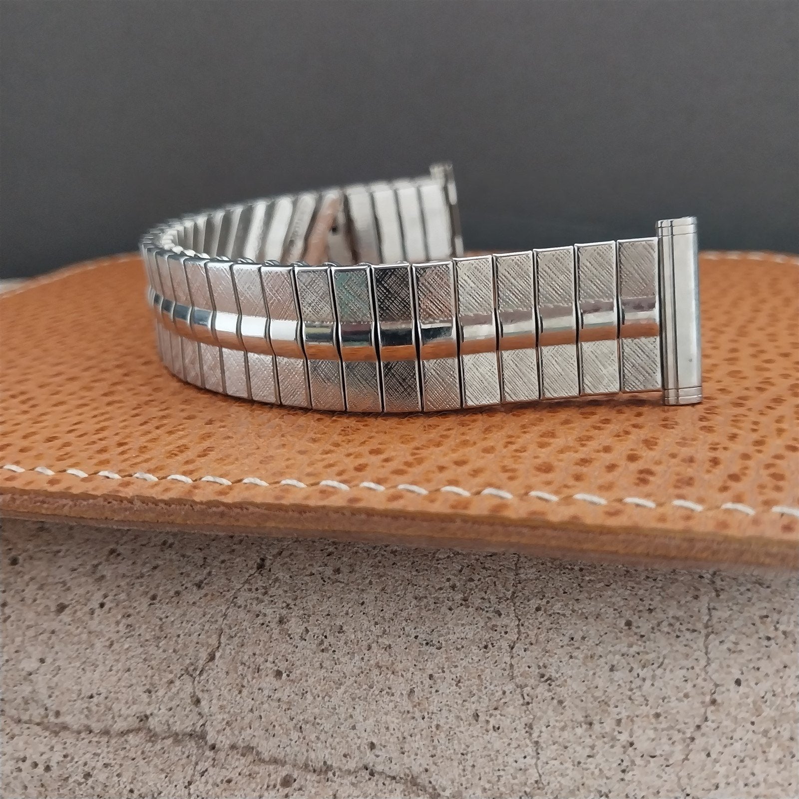 1950s Vintage Watch Band 5/8" 18mm 19mm Lenox USA Stainless Steel nos ...