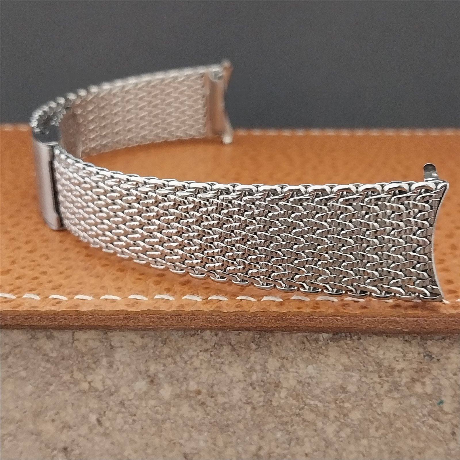 17.2mm Stainless Steel Mesh Classic Gemex USA 1960s Vintage Watch Band ...