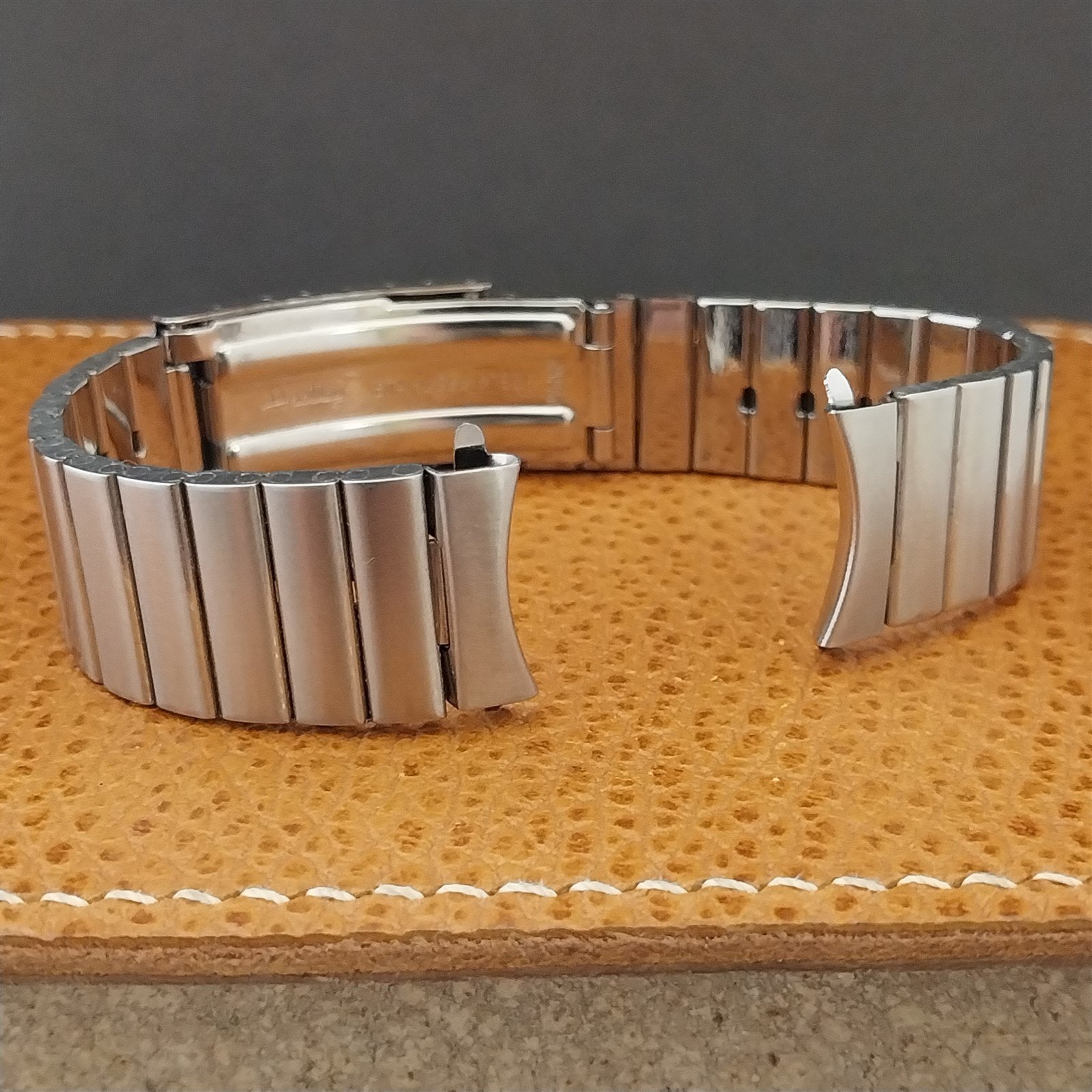 17.2mm Stainless Steel Bar Link Hadley USA 1970s Vintage Watch Band no ...