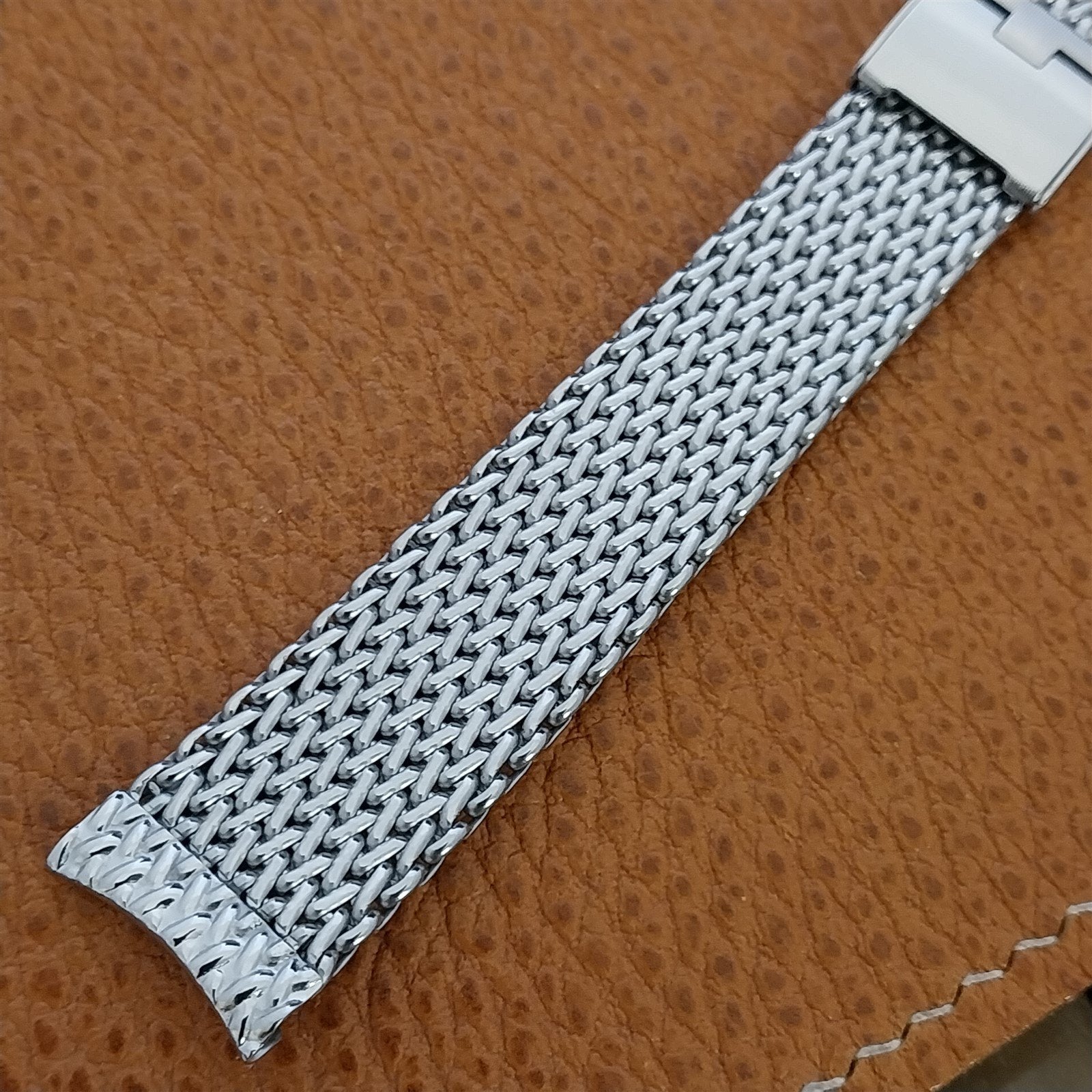 17.2mm Stainless Steel Mesh Hadley USA nos 1960s Vintage Watch Band ...