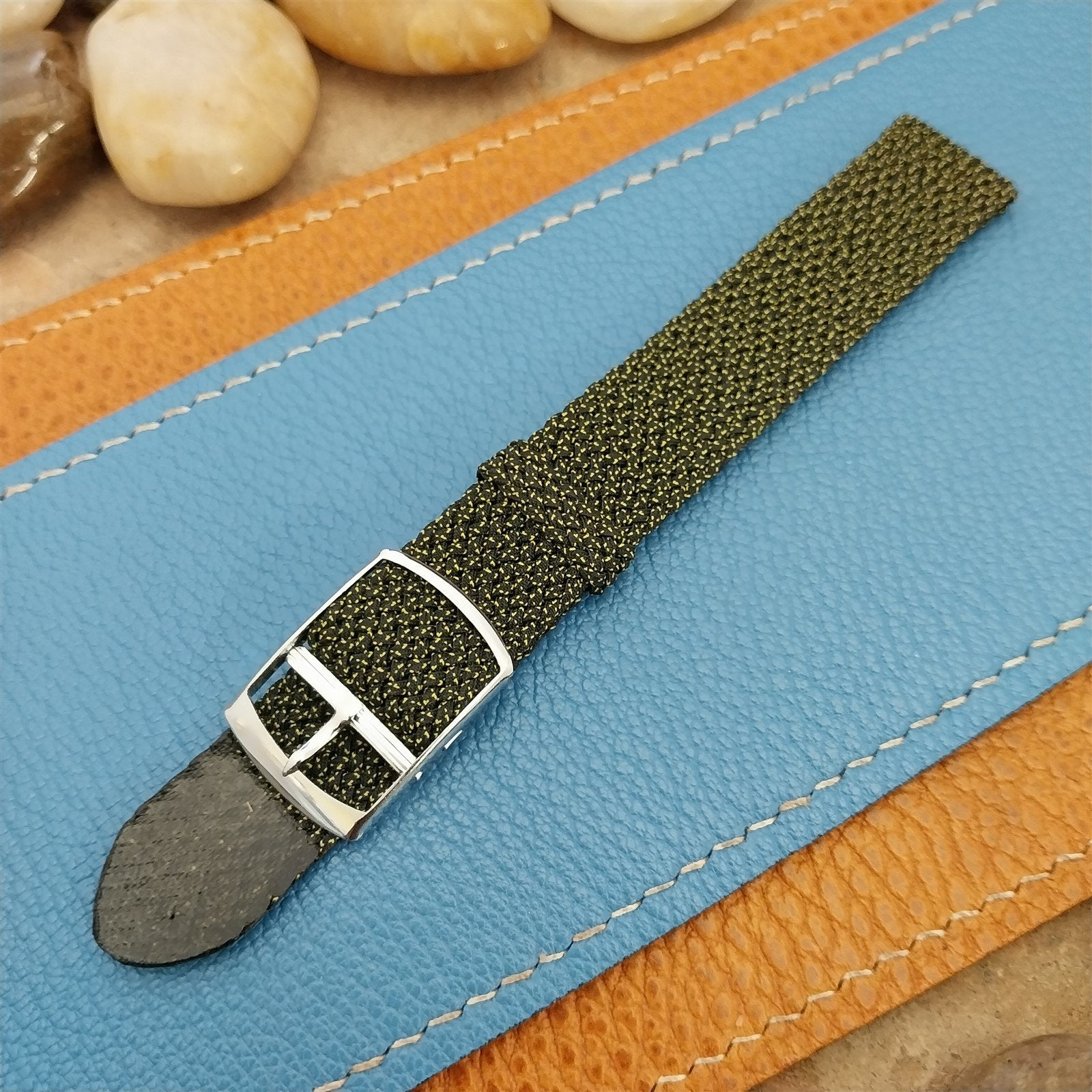 1960s 16mm Perlon Black & Yellow Melange Classic Single Pass Vintage W ...