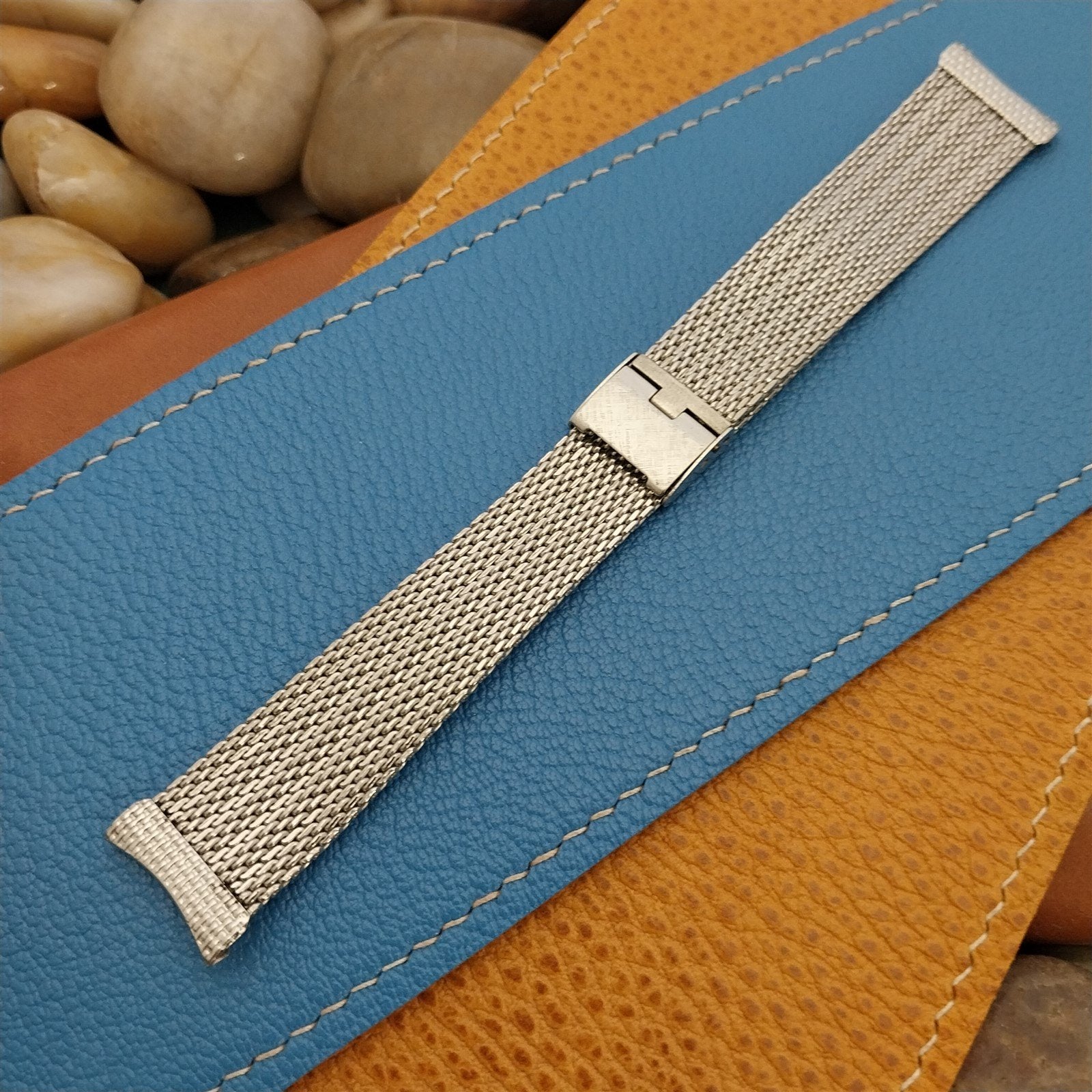 19mm 18mm Classic Stainless Steel Mesh Lenox USA 1960s Vintage Watch B ...
