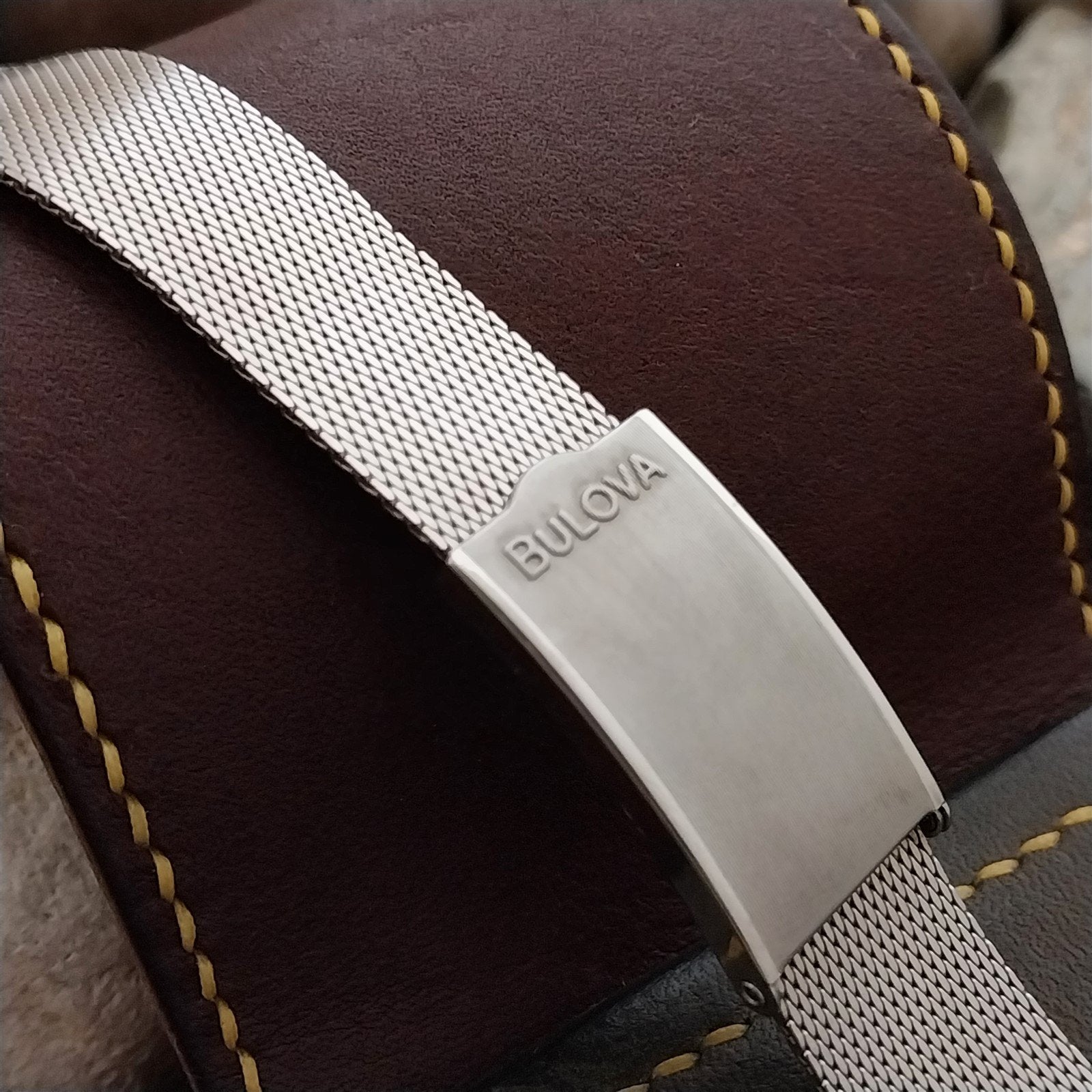 Bulova 17.2mm Stainless Steel Mesh Diver 1960s Unused nos Vintage Watc ...