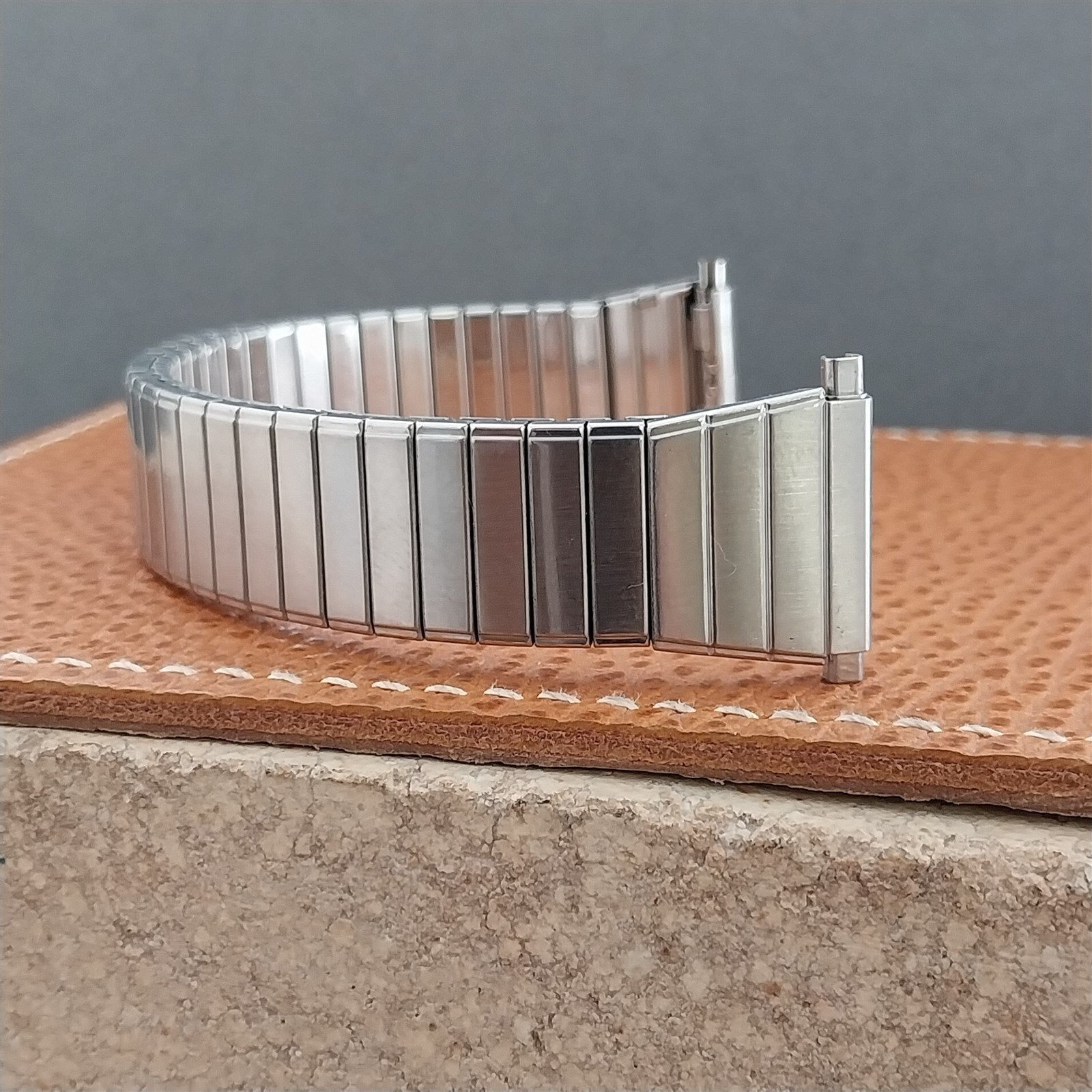 1970s Vintage Watch Band 22mm Speidel USA Stainless Steel Expansion Ol ...