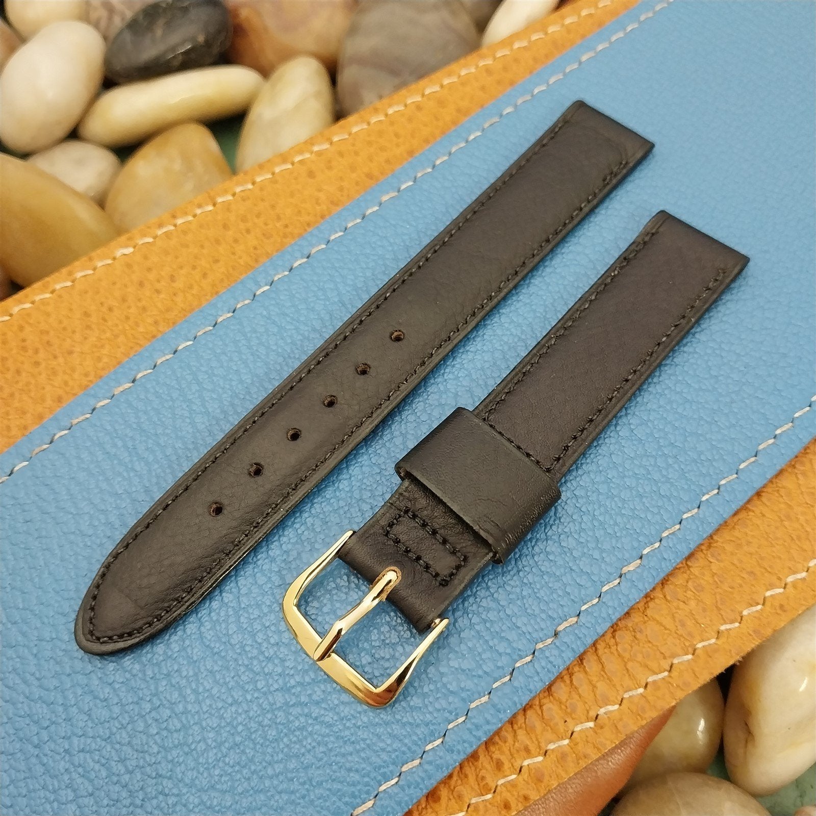 Vintage 5/8" 1-Keeper Black Calf Leather Mormac 1960s nos Unused Watch ...