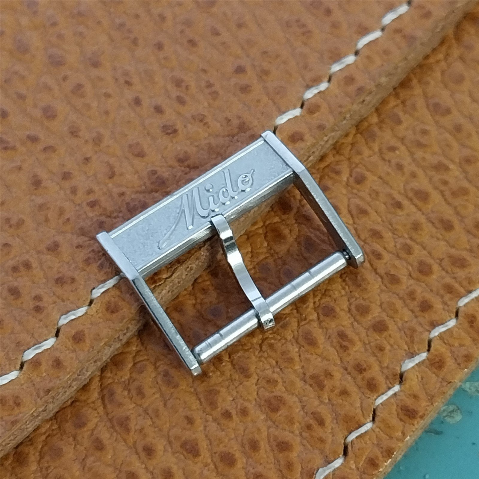 16mm Mido Logo Buckle Silver-Tone Swiss Unroc For Vintage Watch Band ...