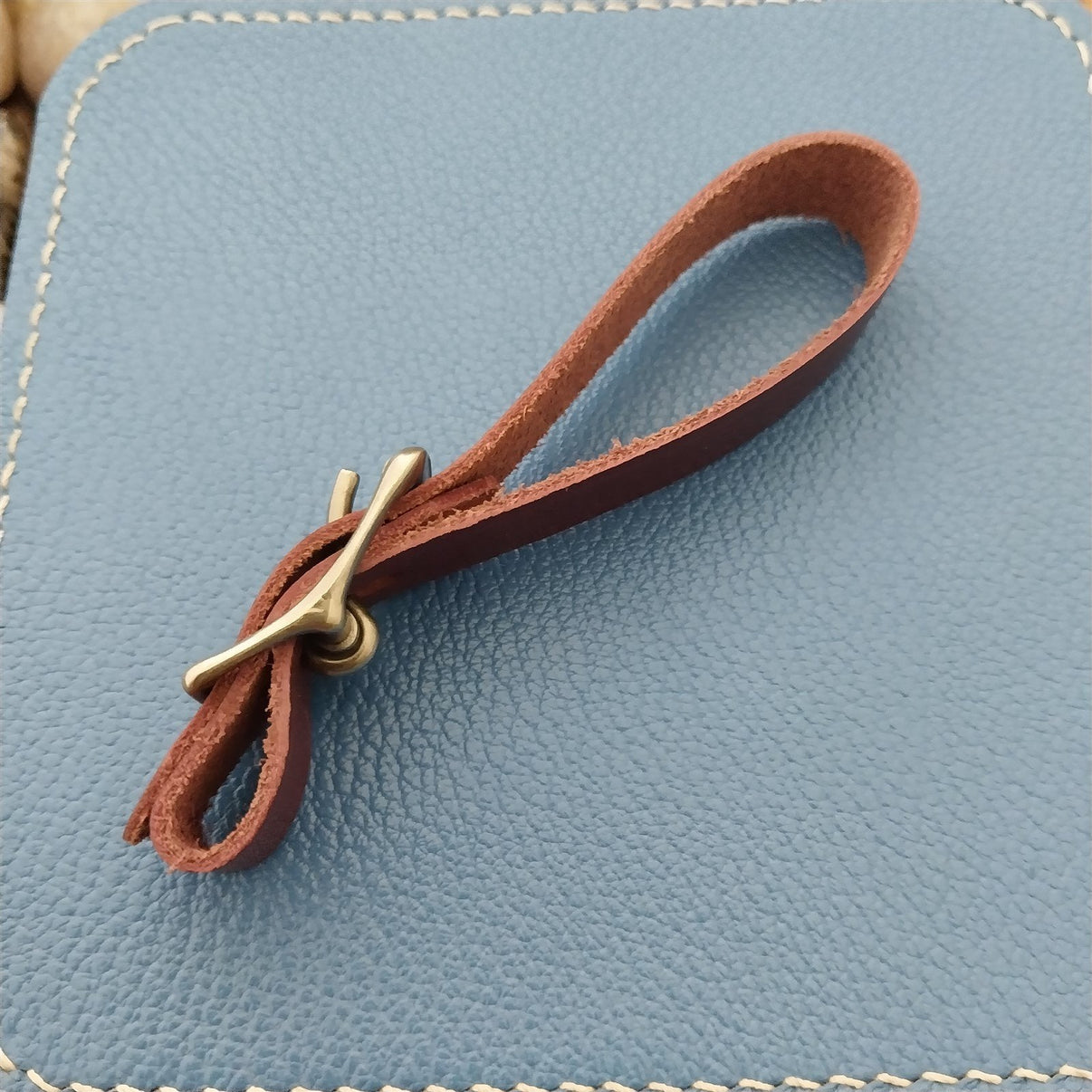 Plum Buttero Leather Vintage Pocket Watch Fob Strap With Premium Solid ...