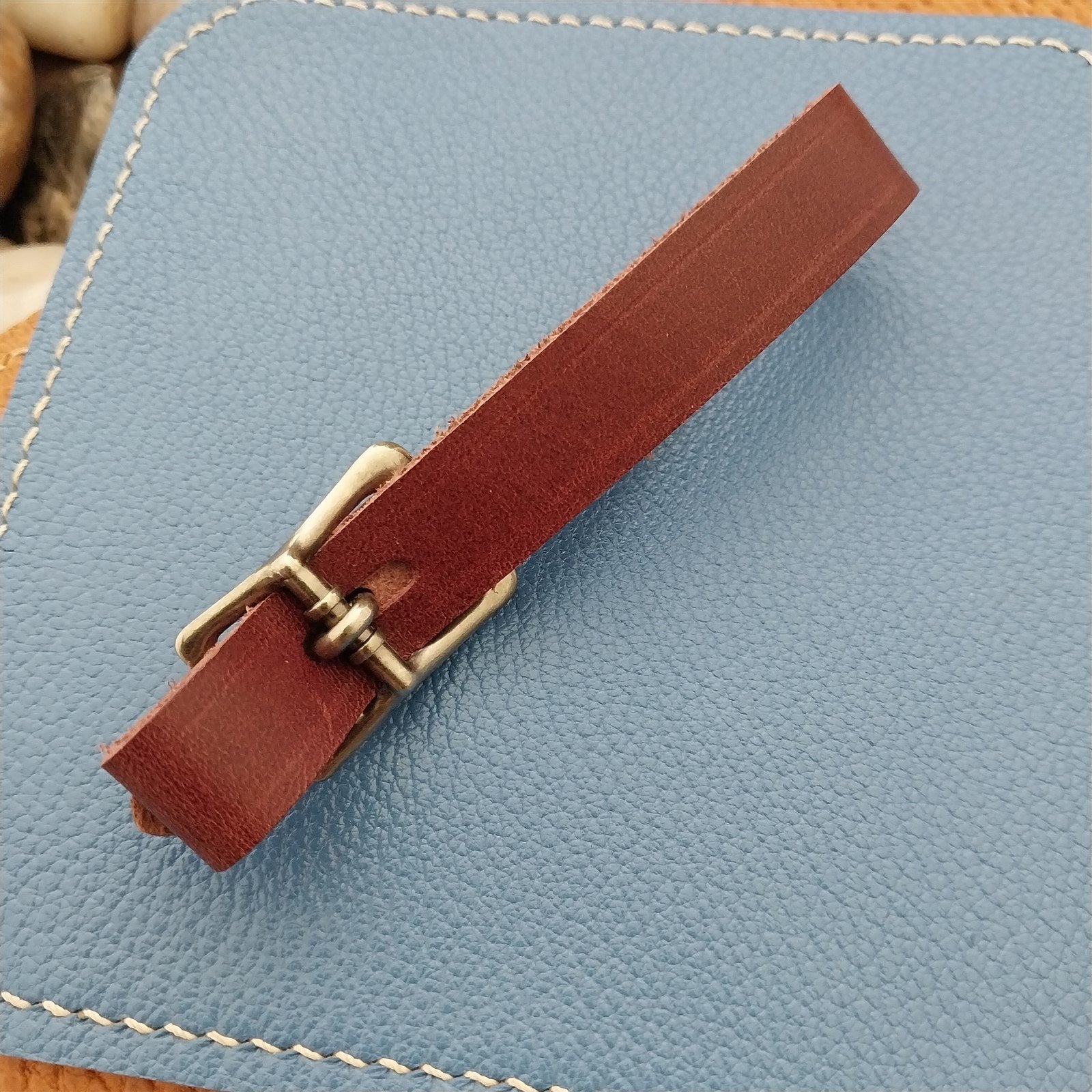 Plum Buttero Leather Vintage Pocket Watch Fob Strap With Premium Solid ...