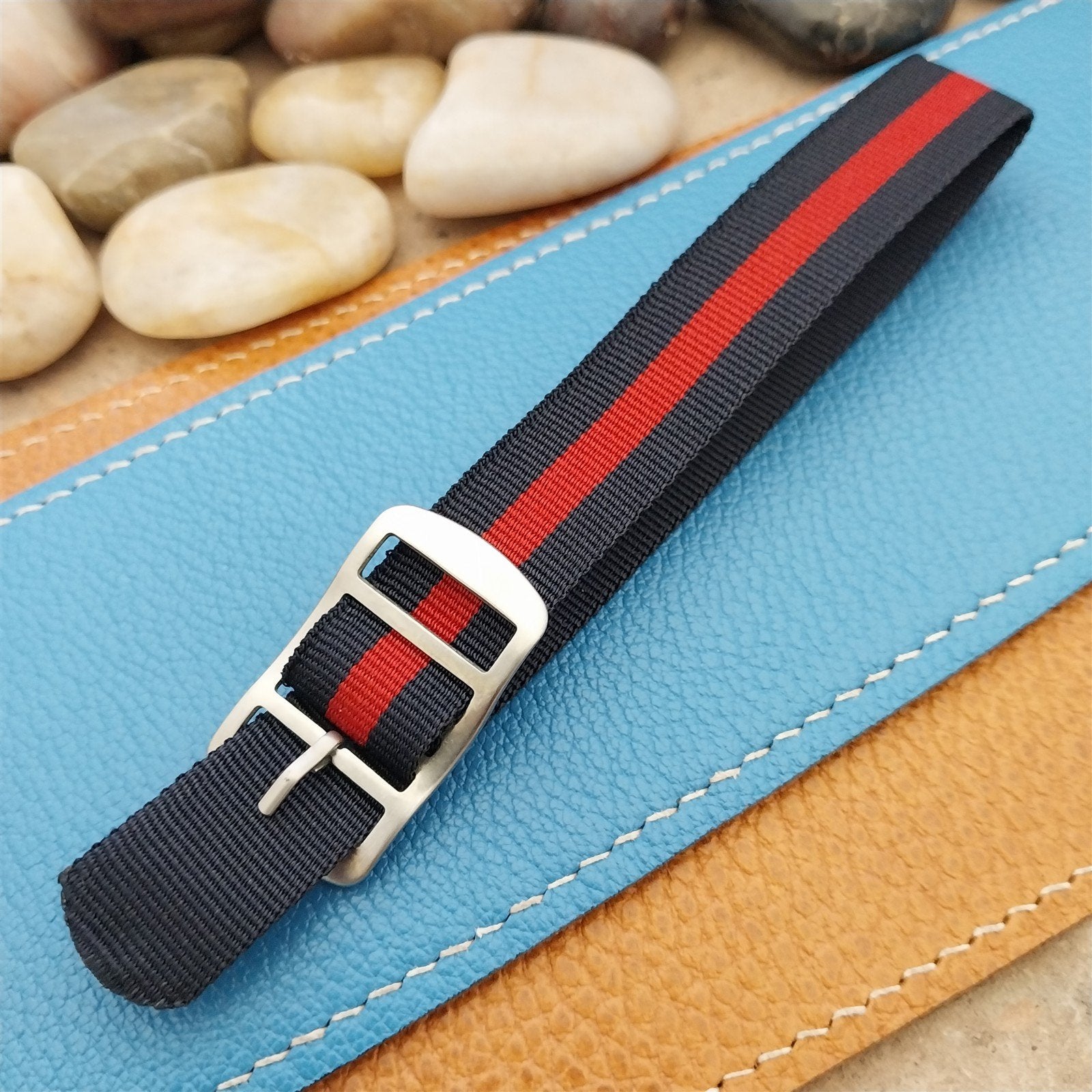 Vintage 16mm Blue & Red Striped Nylon Classic Single Pass Unused nos W ...