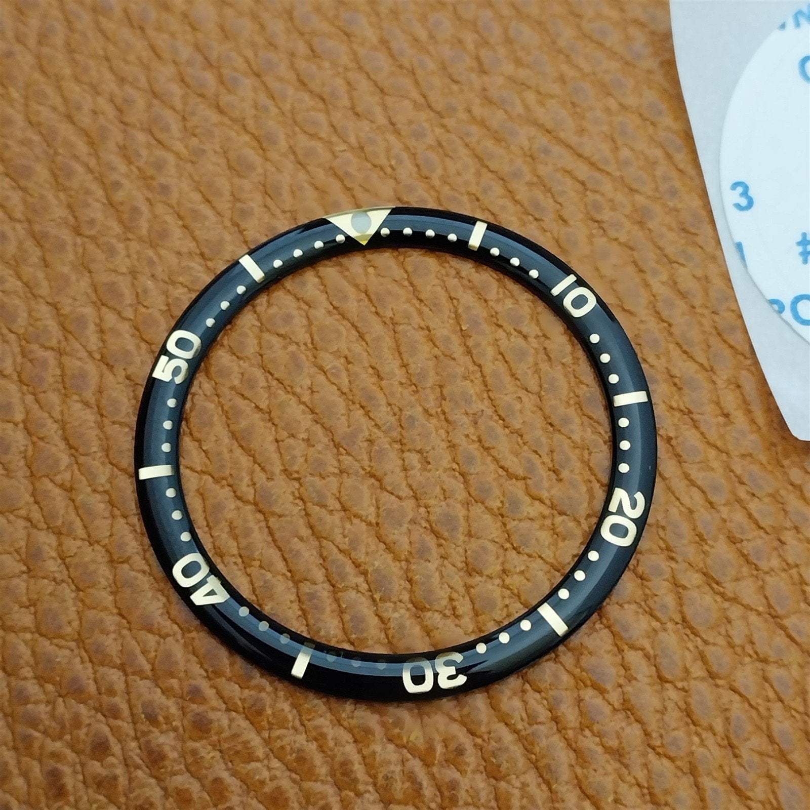 38mm Black & Gold Domed Resin Acrylic Watch Bezel Insert fits Seiko SK ...