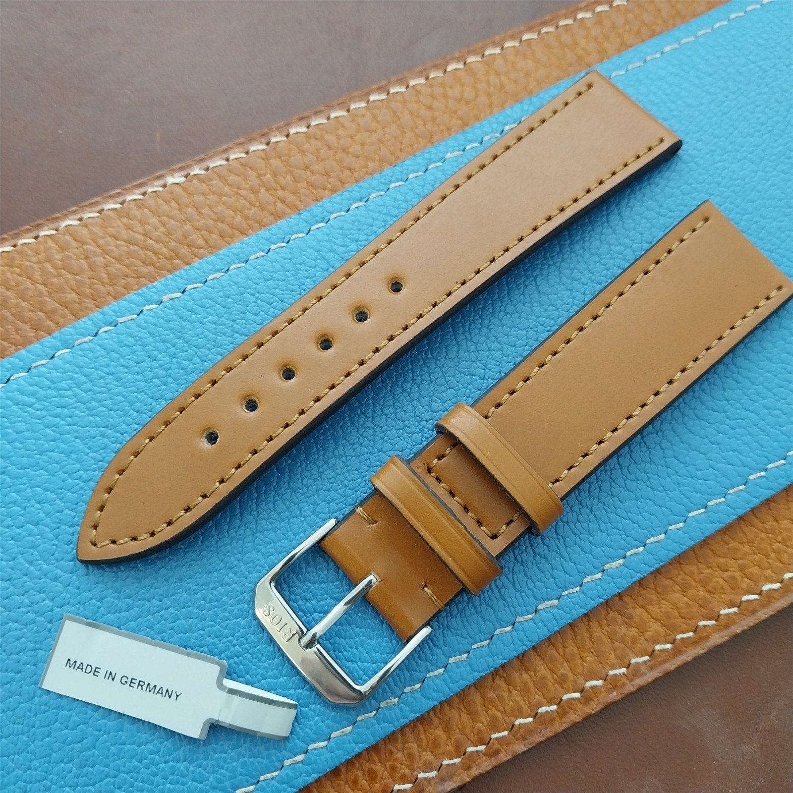 20mm Rios Seattle Tan Shell Cordovan Leather Tapered 20/18 Watch Strap ...